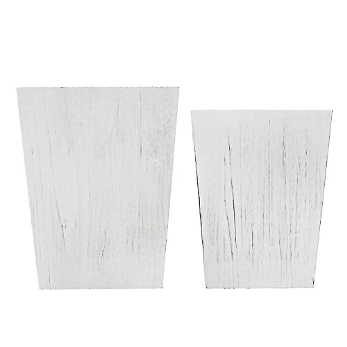 Farmlyn Creek 2 Piece Rustic Bathroom Trash Can Set with Handles for Bedroom, Living Room, Office (White-Washed, 2 Sizes)