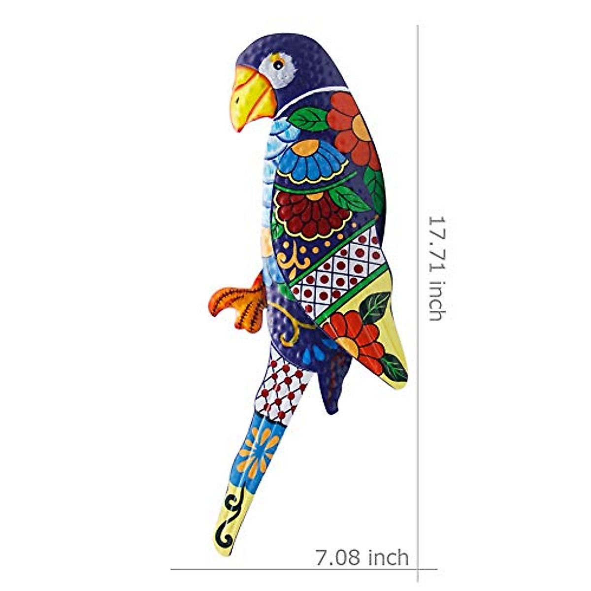 Zcaukya Wall Decor Hanging for Indoor Outdoor Home Bedroom Office Garden (Parrot Blue)