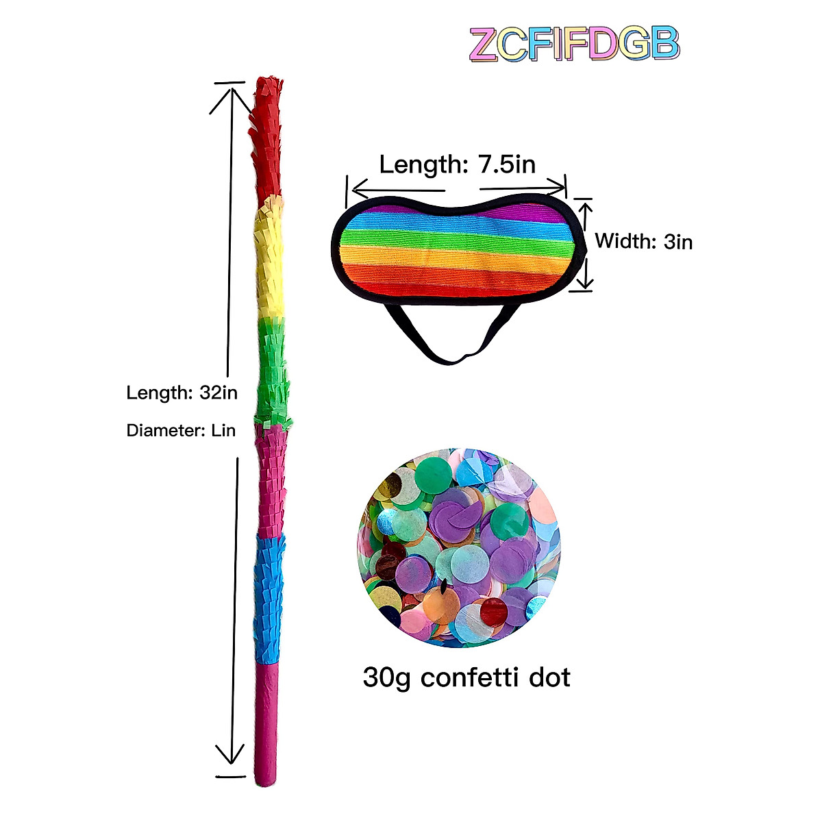 ZCFIFDGB 32-inch pinata sticks,pinata sticks that won't break,the quality is veryvery hard.kids can enjoy playing at the pinata party without worrying about it getting damaged.Pinata sticks kids love