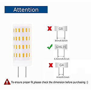 Lamsky GY6.35 LED Light Bulb Dimmable,G6.35/GY6.35 Bi-pin Base 5W,AC/DC 12V 24V Warm White 3000K,GY6.35 Base T4 JC Type 50W Halogen Replacement(5-Pack)