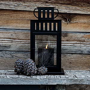 Sullivans Vance Kitira Set of 3 Black Pillar Candles, Clean-Burning, Environmental-Friendly, Scentless, Real-Wax Candles, Home Décor, Hosting Décor