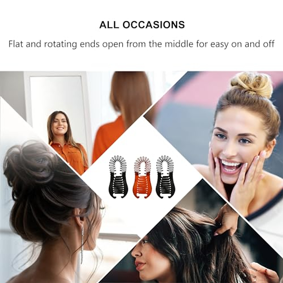 FRCOLOR 6pcs Plastic Banana Vertical Clip Lady Tools Hair Barrettes for Girls Hair Ponytail Extensions Flat Hair Accessories for Women Wedding Hair Grip Clips Banana Hair Comb Banana Clips