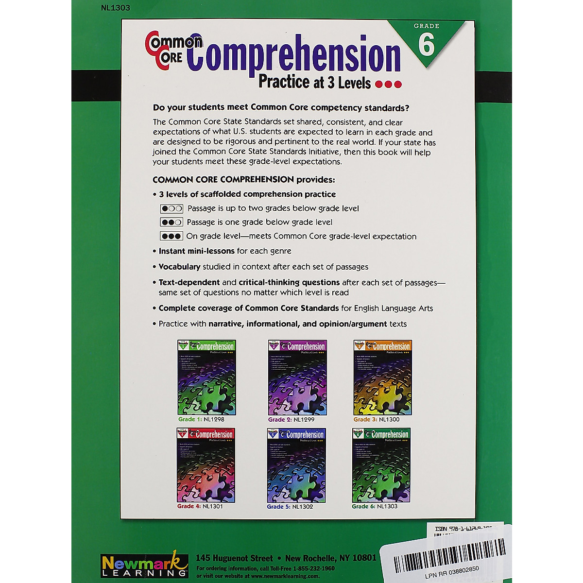 Newmark Learning Grade 6 Common Core Comprehension Aid