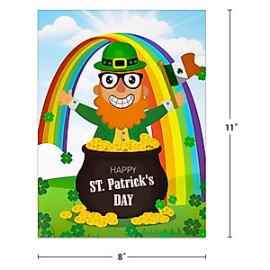 SICOHOME St. Patrick's Day Craft Sticker for Kids 12pcs Make Your Own Leprechaun Face Stickers St. Patricks' Day Party Game Activities for Kids Party Supplies Classroom Activities