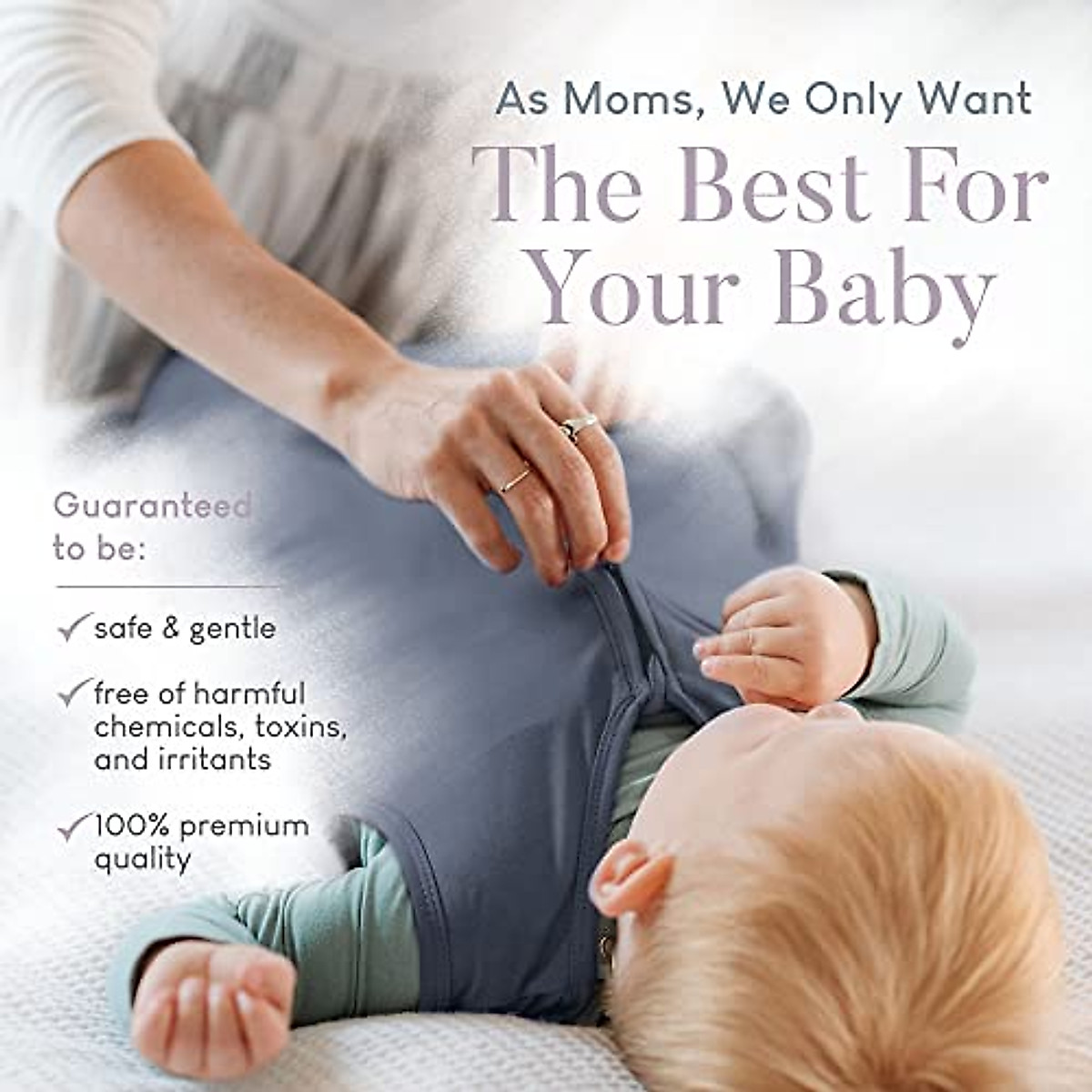 MK & Co. Organics - Unisex Baby Sleep Sack 6-12 Months - Soft & Stretchy Gender Neutral Baby Clothes - Baby Sleeper Wearable Blanket, Viscose Made Baby Clothes Sleep Sacks with Double Zip - Slate Blue