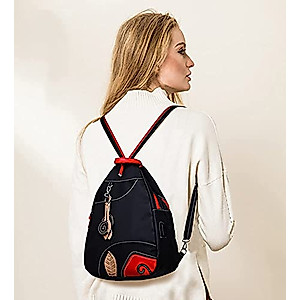 mountop Multipurpose Fashion Backpack Handbag for women and Ladies Nylon Black