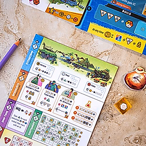 Dinosaur Island Rawr and Write Board Game - Build Your Dino Theme Park! Strategy Game, Fun Family Game for Kids and Adults, Ages 10+, 1-4 Players, 30-45 Minute Playtime, Made by Pandasaurus Games