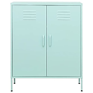 QZZCED Storage Cabinet with Doors, Console Table Sideboard Buffet Cabinet with Storage, for Living Room, Dining Room, Entryway, Kitchen,Mint 31.5"x13.8"x40" Steel