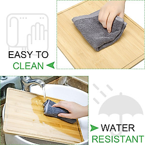 10 Pieces Bamboo Cutting Boards Set Bamboo Chopping Board Bulk Wooden Cutting Boards Thick Sturdy Chopping Board with Juice Groove for Kitchen Meat Cheese and Vegetables Heavy Duty Serving Tray