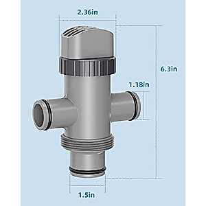 SHAPON Dual Split Hose Plunger Valve Compatible with Intex Pool Parts and Accessories Replacement for Above Ground Swimming Pool and Pool Filter Pump (1 Pack)