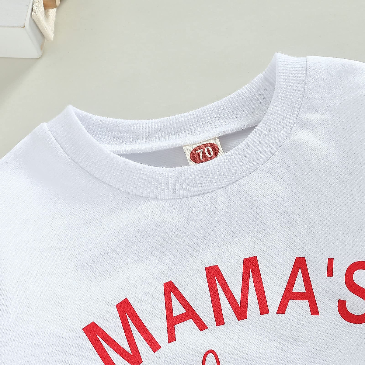 YOKJZJD Infant Toddler Baby Boy Valentines Day Outfits Letter Pullover Sweatshirt Long Sleeve T-Shirt Top Pants Fall Clothes Set (Mama's valentine, 6-12 Months)