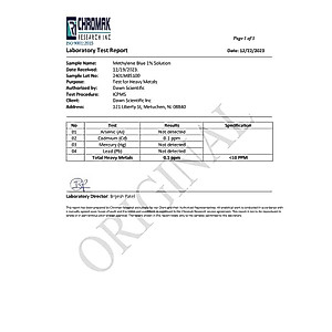 Methylene Blue 1% 30 mL Glass Dropper Bottle (Pack of Two) |USP-Grade Methylthioninium Chloride Liquid | for Brain Function & Cognitive Health | No Formaldehyde