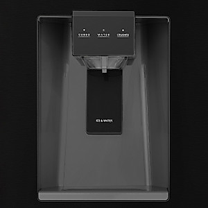 ZLINE 36" Autograph Edition 21.6 cu. ft 4-Door French Door Refrigerator with Water and Ice Dispenser in Fingerprint Resistant Black Stainless Steel with Polished Gold Traditional Handles