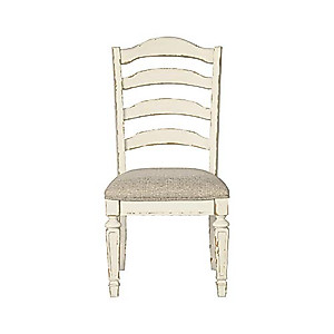 Signature Design by Ashley Realyn Dining Room Upholstered Chair 2 Count, Antique White