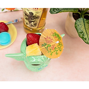 Geeki Tikis Star Wars: The Mandalorian Grogu with Cookie Ceramic Mug | 16 Ounces