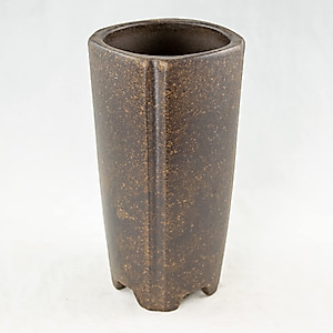 Square Gutonni Zisha Cascade Style Bonsai Pot and Orchid Planter with Mesh - 3.25"x 3.25"x 6.5"