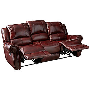 Cambridge Telluride Leather Double Reclining Sofa, Brown