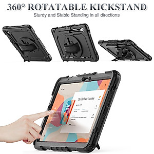 SEYMAC stock Case for Samsung Galaxy Tab S9/ S9 FE 5G Tablet Case with Screen Protector Pencil Holder [360 Rotating Hand Strap] &Stand, Drop-Proof for Galaxy Tab S9 FE 10.9''/ S9 11'', Black1