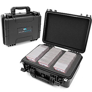 CASEMATIX Graded Card Case Pro Edition Compatible with 100 BGS PSA Graded Sports Trading Cards, IPX7 Waterproof Graded Slab Trading Card Box with Precision Cut Graded Card Storage Box Foam Dividers