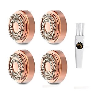 Women's Facial Hair Remover Replacement Heads for Finishing Touch Flawless Generation 2 Double Halo Hair Removal Tool for Face,18K Gold-Plated 4 Count (FIT with GEN 2 Hair Remover Device ONLY)