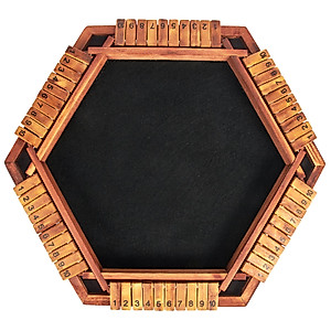 AMEROUS Upgraded 1-6 Players Shut The Box Dice Game, Wooden Board Table Math Game with 16 Dice for Kids Adults, Family Classroom Home Party or Pub