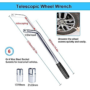 AUTOINS Scissor Jack Set- 2 Ton (4409 lbs) Car Jack Kit Auto - Smart Mechanism with Hand Crank/Wrench/Lug Wrench Thickened Base for Car SUV MPV