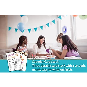 Baby Girl Predictions & Advice Baby Shower, Little Bear Predict Newborn Kids Game, New Parent Message Advice Book Mommy Daddy to Be Keepsake Party Favor Supplies Decoration -30 Game Cards(bb012-yx15)