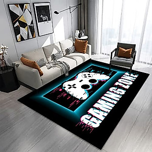 Gamer Gaming Game Controller Modern Area Rug Floor Mat Soft Gamer Rug Gaming Carpet Boys Rugs Doormats Home Decor Game Room Decor for Bedroom Living Room 84x60 Inch