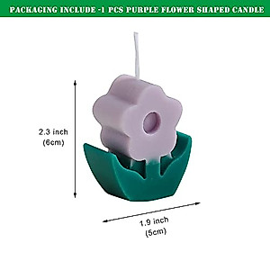 Flower Shaped Birthday Candles, Flower Scented Soy Wax Candles, Romantic Birthday Party Candles Valentine's Day Candles for Decorations (Purple)