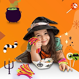 28 Pack Halloween Stretchy Strings Toy Pack，Pumpkin and Witch Sensory Toys for Kids Students Stress Relief Treat Bags Gifts Stress Relief Party Favors