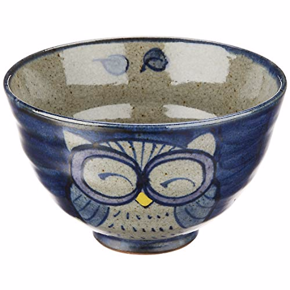 Hasami Ware 83970 Rice Bowl, Large, Hand Owl, Blue
