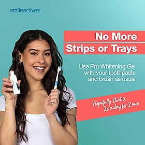 Smileactives Power Teeth Whitening Gel - Add to Toothpaste for Whiter Teeth and Brighter Smile - 2oz Pump Bottle + Smileactives Advanced Teeth Whitening Pens - Vanilla Mint (Pack of 2)