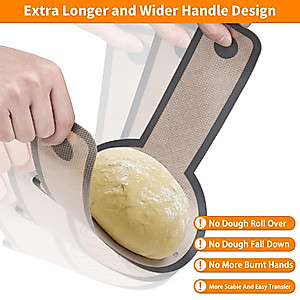 Silicone Bread Sling, Non-Stick & Reusable,Silicone Baking Mat For Dutch Oven, Sourdough Silicone Bread Sling with Long Handles, Bread Mat Easy to Clean& Transfer（2 PCS)