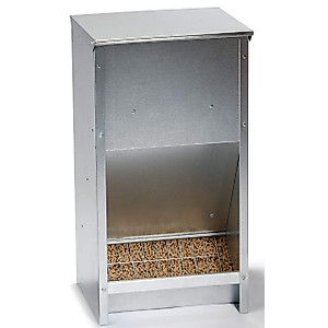 Little Giant® Large Steel Poultry Feeder | Galvanized High Capacity Poultry Feeder | 25 lbs