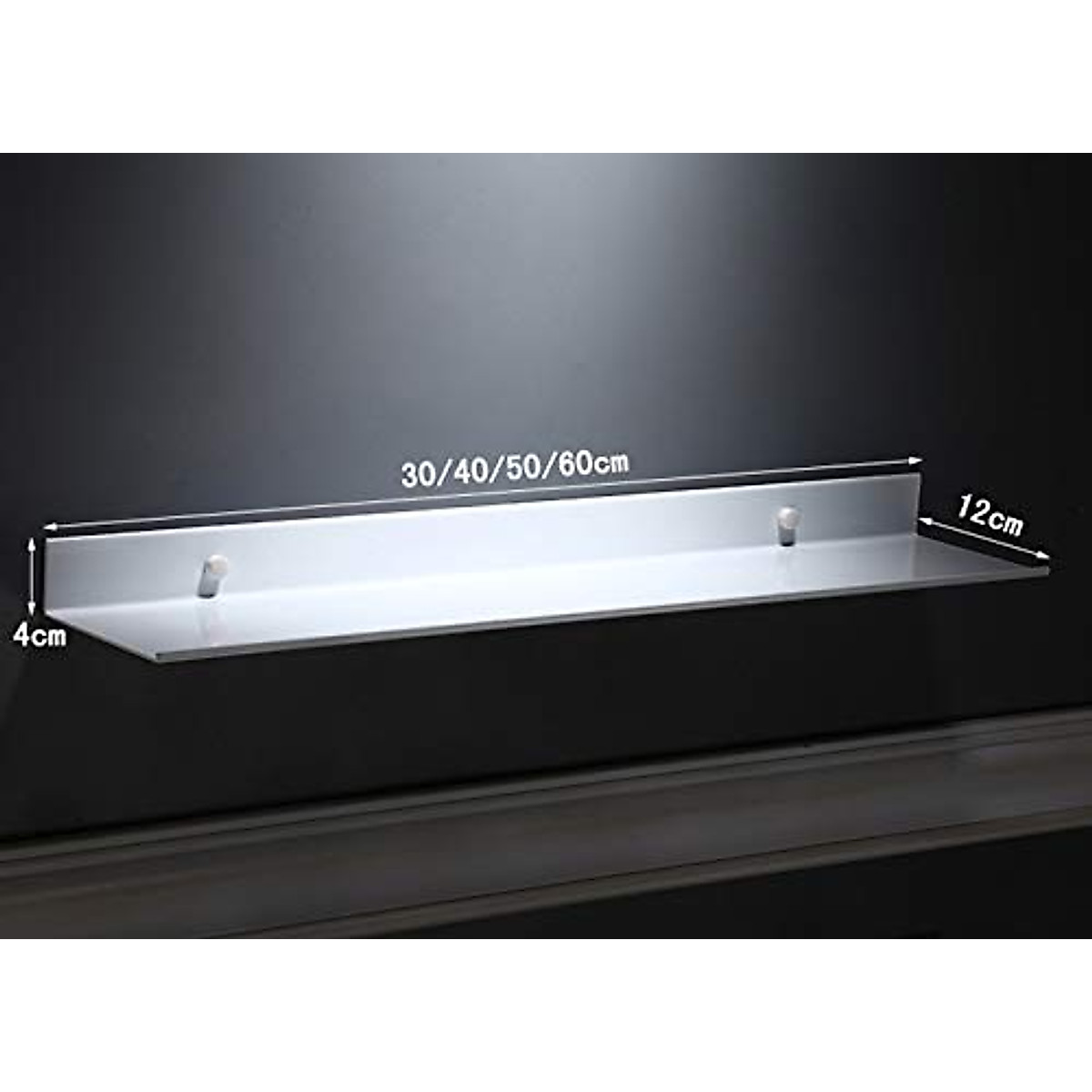 FHY White Metal Wall Mounted Floating Shelves Ledge,Space Saving Rustproof Aluminum Bathroom Shelf Wall Mount Shelving Extra Strong Floating Shelves Storage Rack(30CM,Pack of 1pcs)