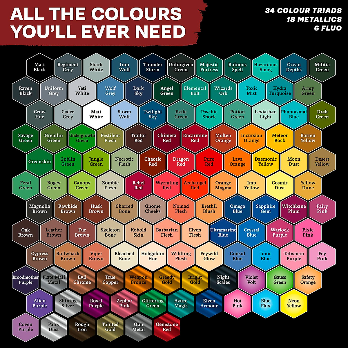 The Army Painter Warpaints Air Complete Set - 126 Non-Toxic Water Based Airbrush Paint Set – Miniature Paint for Tabletop Roleplaying, Boardgames, and Wargames Miniature Model Painting