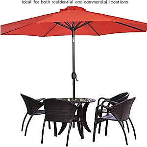 Amevci 9 ft Outdoor Patio Offset Umbrella, Cantilever Umbrella with 8 Sturdy Ribs, Outdoor Table Umbrella with Push Button Tilt Crank Lifting for Garden, Lawn, Deck, Market, Pool & Backyard,