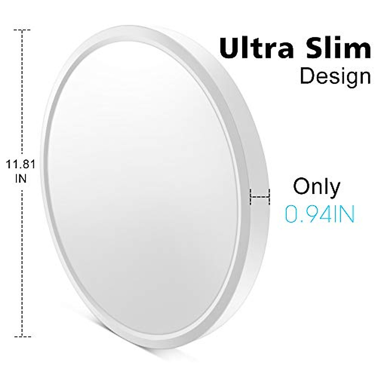 LED Flush Mount Ceiling Light Fixture, 5000K Daylight White 24W(240W Equivalent) 12 Inch Flat Modern Ceiling Lighting, 3200LM Ceiling Lamp for Bathroom Porch, Kitchen, Bedroom, Living Room, Hallway