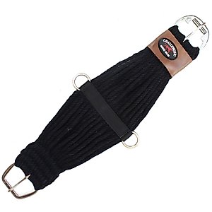 CHALLENGER Horse 32" Western 27 Strand Double Weave Black Mohair Roper Cinch 97RT07BK-32