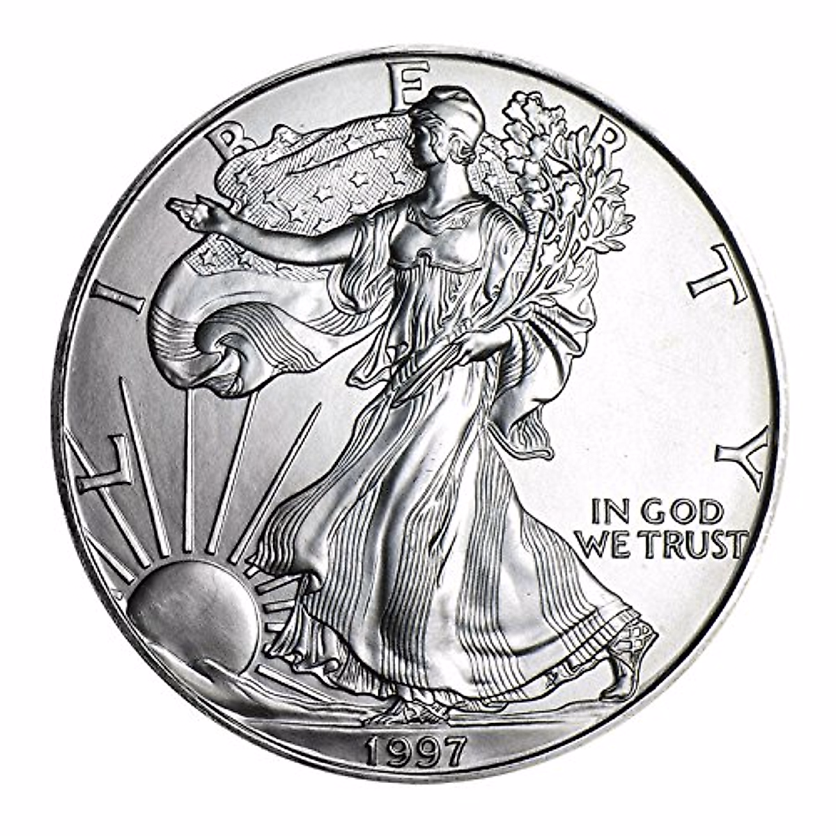 1997 Silver Eagle In US Mint Gift Box $1 Brilliant Uncirculated