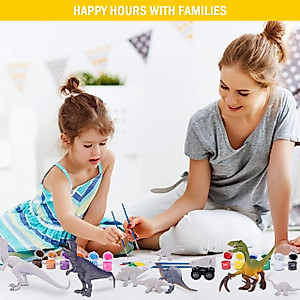 Dinosaur Painting Kit, 36Pcs Kids Crafts and Arts Set, Animal Toy Art and Craft Supplies for Boys Girls Age 5+ Years Old Kid Fun DIY Creative Party Favors Christmas Birthday Gift Paint Dinosaur Set