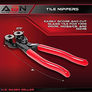 ABN Glass & Ceramic Tile Nippers, Premium Carbide Cutting Wheels and Comfort Grip Handle
