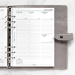 Filofax Calendar Diary Refill, A5 Size, Week-to-View with Appointments, Vertical, Multi-Fit, White Paper, English, 2024 (C68521M-24)