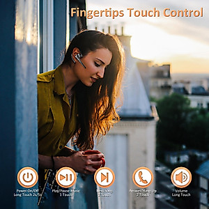 AMINY Wireless Bluetooth Headset with Dual Microphone Noise Cancelling,Auriculares Bluetooth Earpiece 30 Hrs Talking Time V5.3 Bluetooth Earphones Wireless Headset for Trucker/Driving/Office