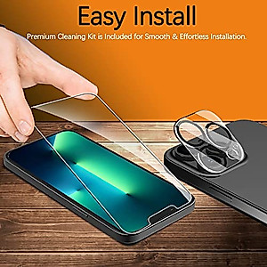 Ferilinso Designed for iPhone 13 Pro Screen Protector, 3 Pack HD Tempered Glass with 2 Pack Camera Lens Protector, Case Friendly, 9H Hardness, Bubble Free, 5G 6.1 Inch, easy installation
