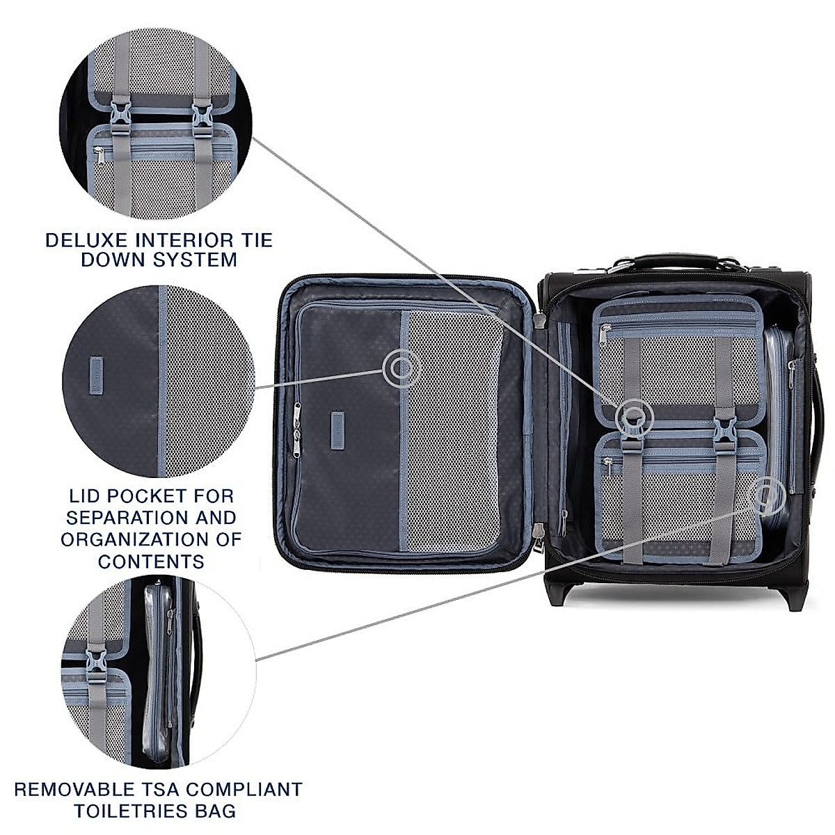 Travelpro Platinum Elite Softside Expandable Carry on Luggage, 2 Wheel Upright Regional Suitcase, USB Port, Men and Women, Shadow Black, Carry On 16-Inch