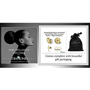 Central Diamond Center 14K Gold Posts & Sterling Silver Princess Cut CZ Stud Earrings - 5.5mm 2.00cttw - Yellow Gold Plated