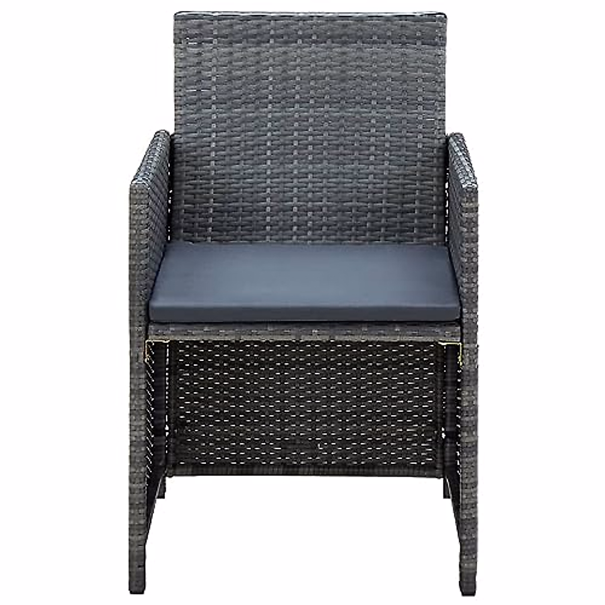 REWIS Conversation Sets Patio,Patio Furniture Set,Outdoor Wicker Furniture, 4 Piece Patio with Cushions Set Poly Rattan Gray