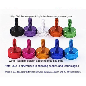 GUSTYT Screw 6#-32 * 10mm Aluminum Alloy Hand Twisted knurled Color Computer Drone Box DIY Side Panel Hard Drive Graphics Card Screws (Color : Brown Orange)