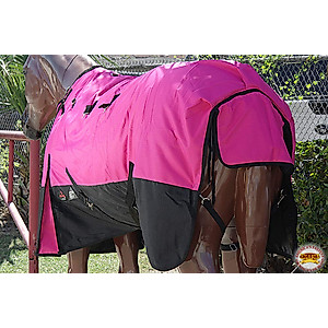 HILASON 1200D Waterproof Winter Horse Blanket Neck Cover Belly Wrap | Horse Blanket | Horse Turnout Blanket | Horse Blankets for Winter | Waterproof Turnout Blankets for Horses 80 in